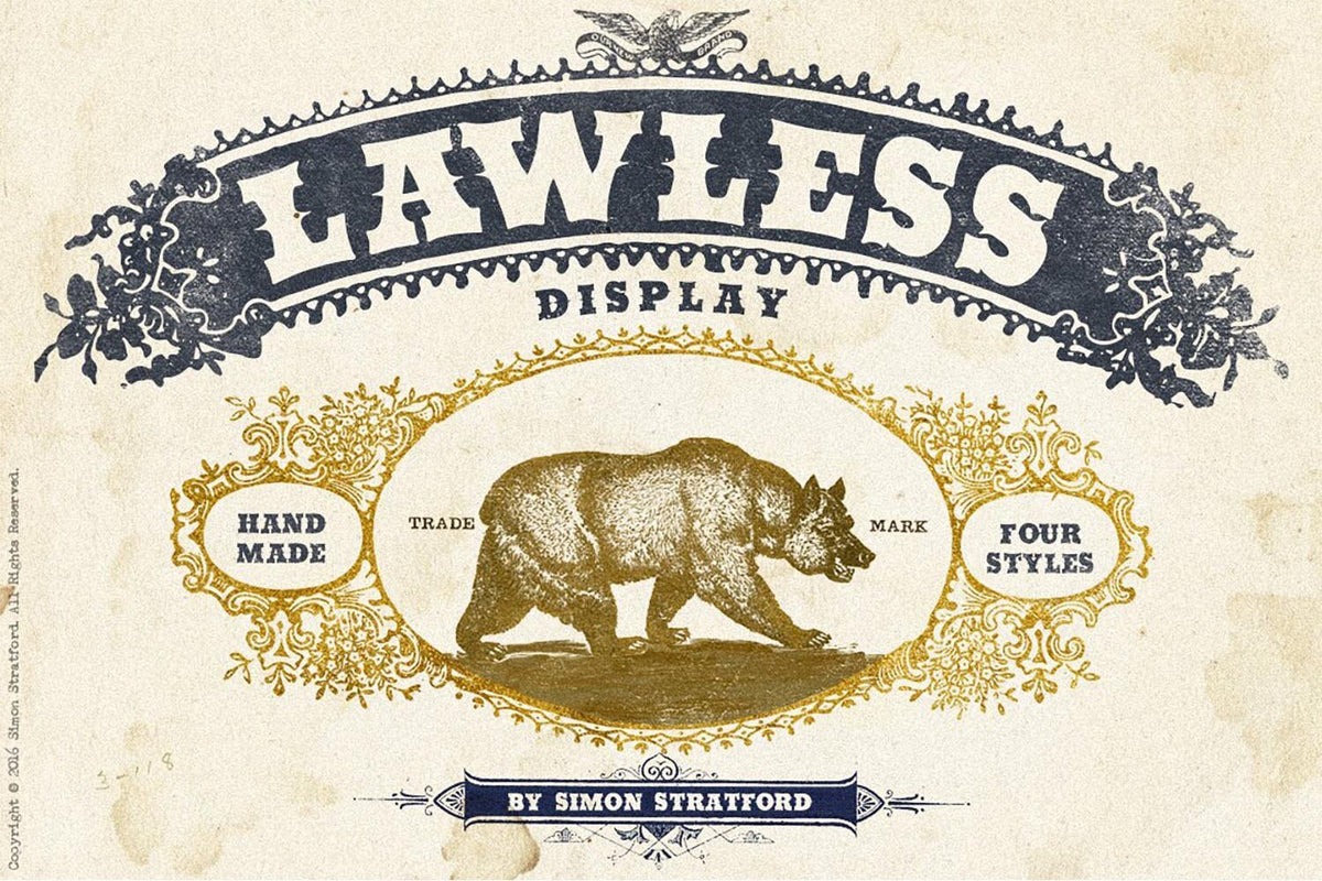Lawless font a handmade slab serif with 4 styles – Simon Stratford