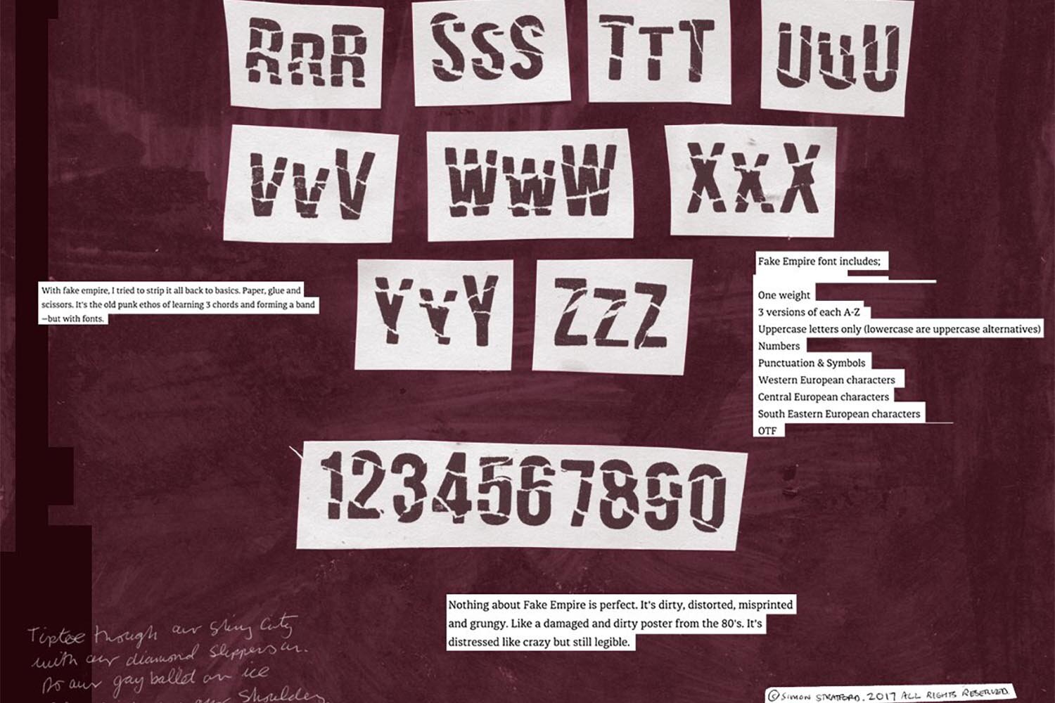 Fake Empire font by Simon Stratford perfect for headlines and display