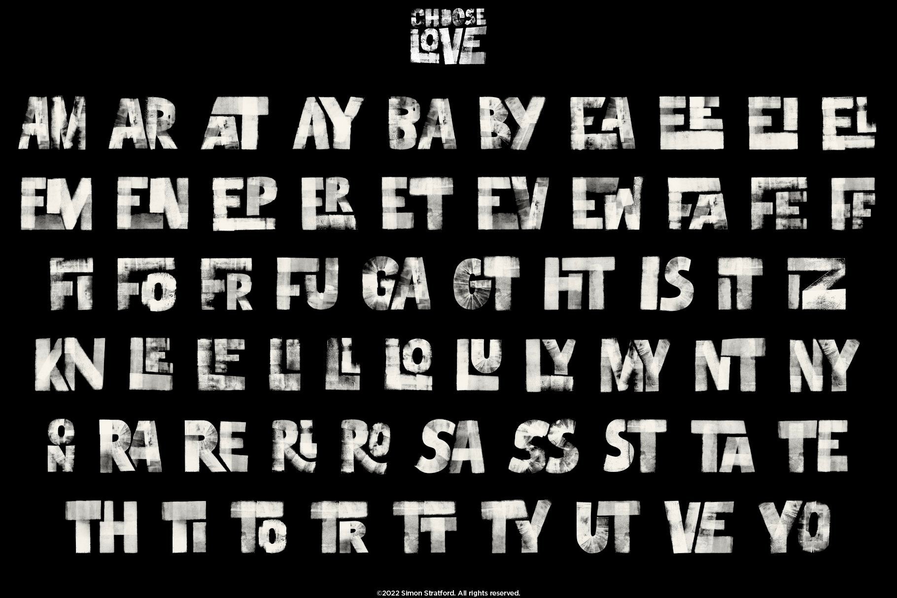 Choose Love Display font by Simon Stratford