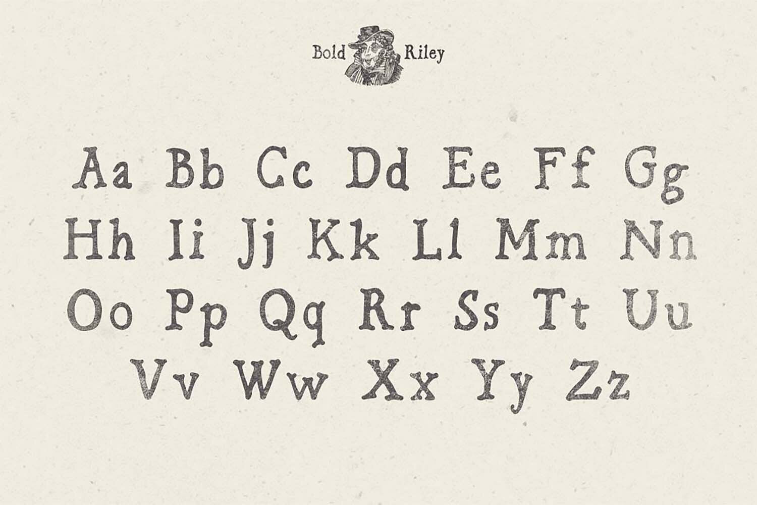 Bold Riley font a handmade serif display typeface by Simon Stratford