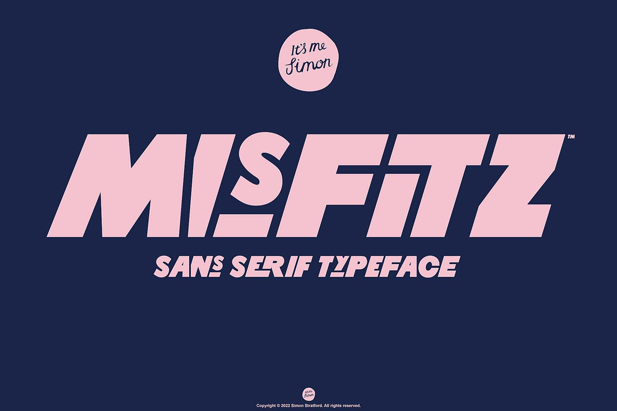 Misfitz font is a modern playful bold sans-serif typeface by Simon ...